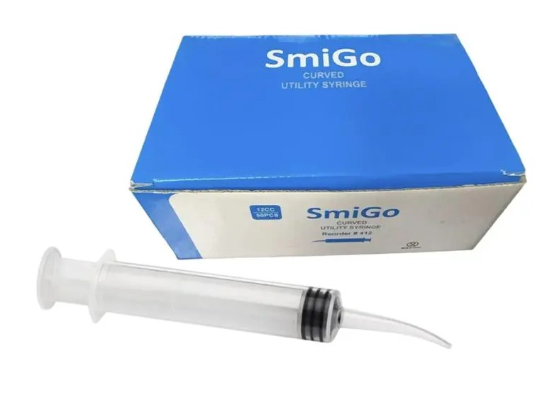 SmiGo 即棄式彎頭針筒 Disposable Curved Tip Utility Syringes (50支/盒) - 新都醫護Mall